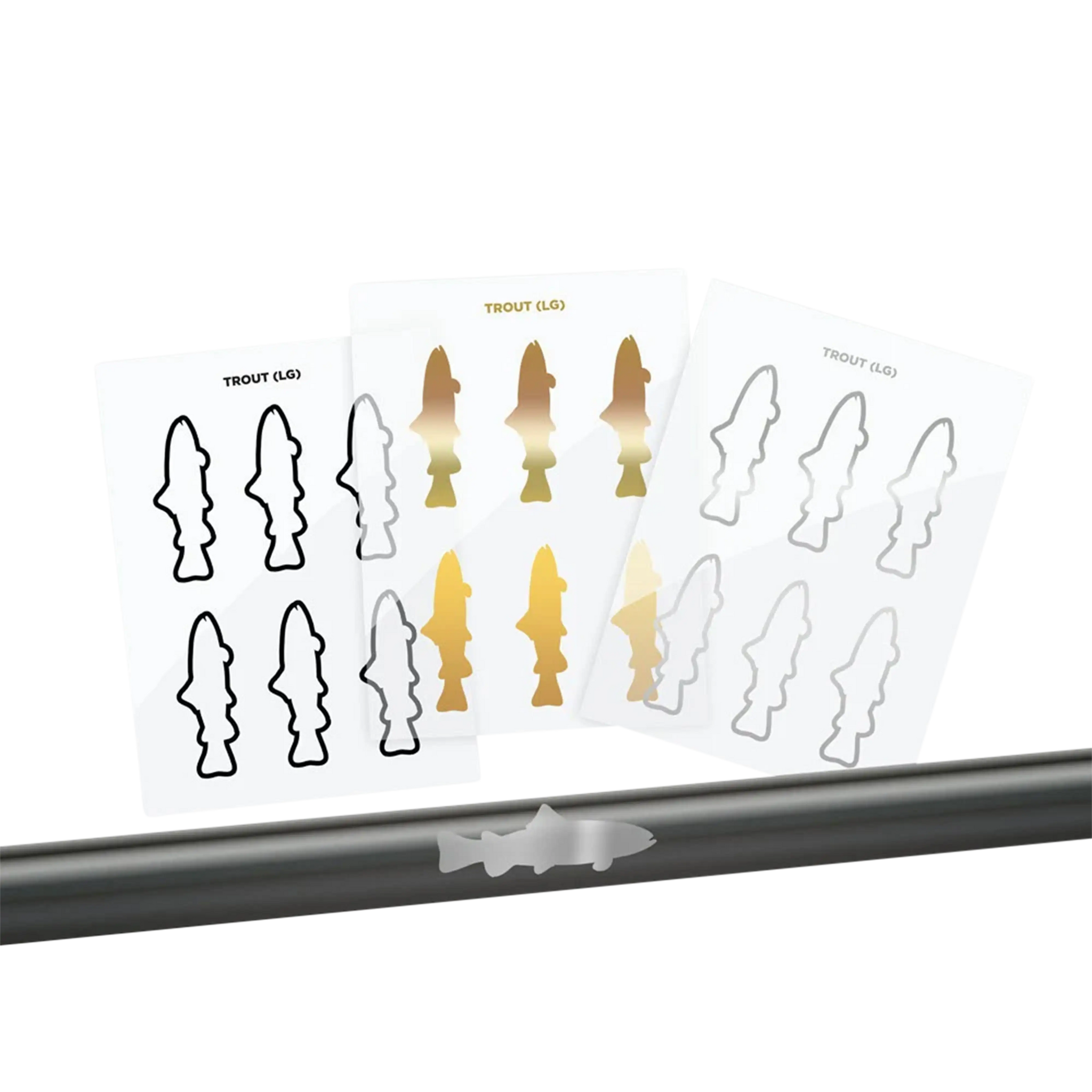 Mud Hole Trout Silhouette Rod Decals - Peel & Stick