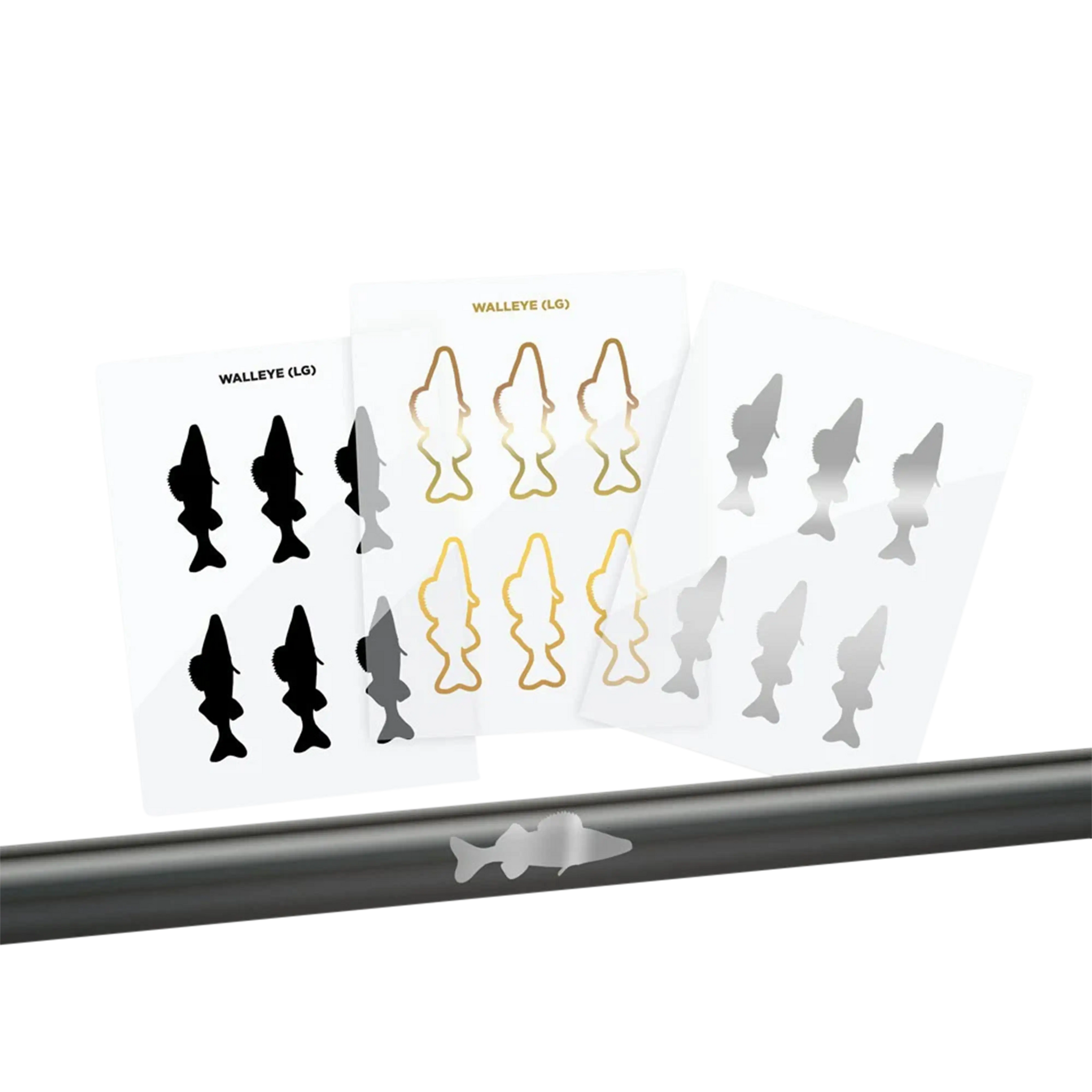 Mud Hole Walleye Silhouette Rod Decals - Peel & Stick