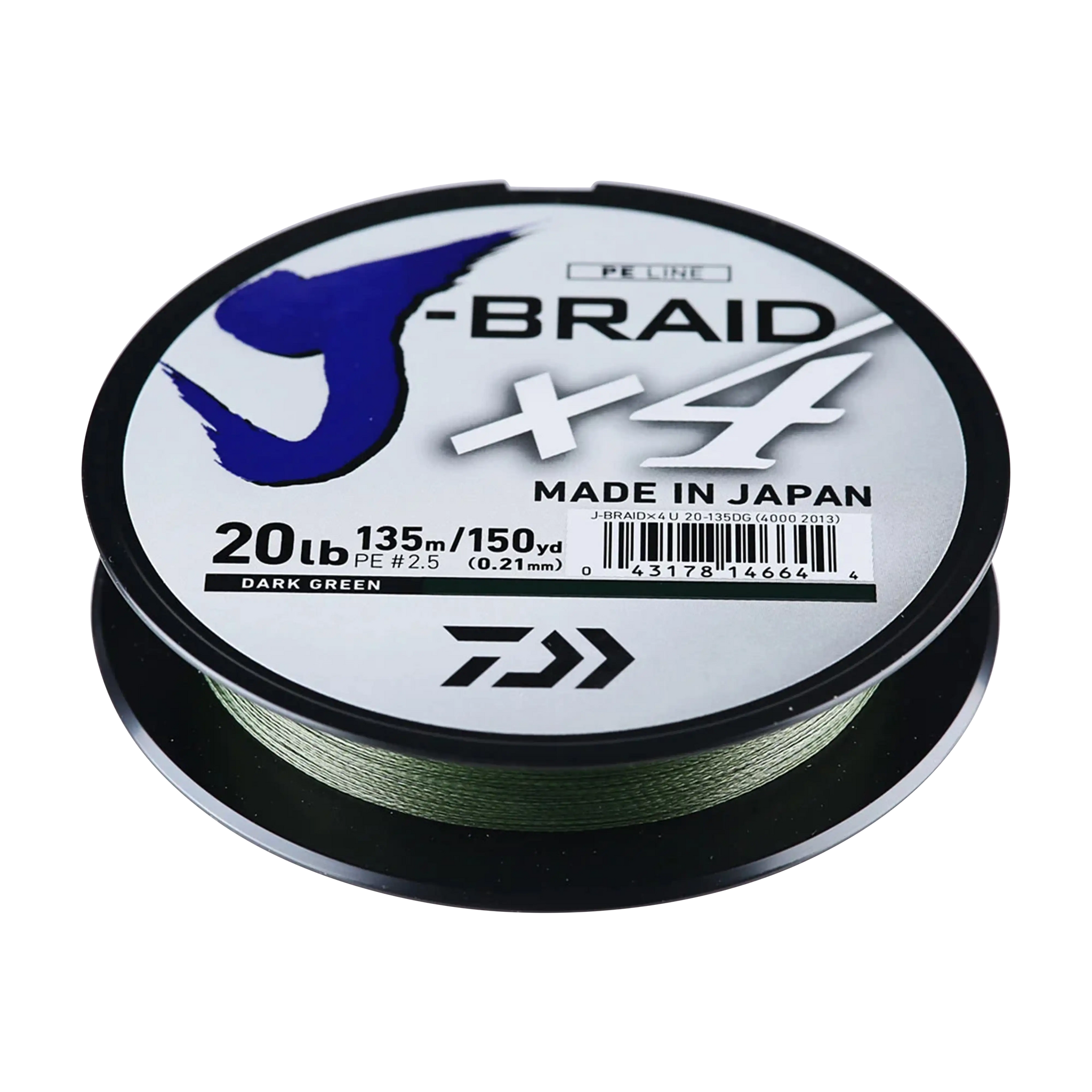 Daiwa J-BRAID x4 Braided Fishing Line - 300 Yards