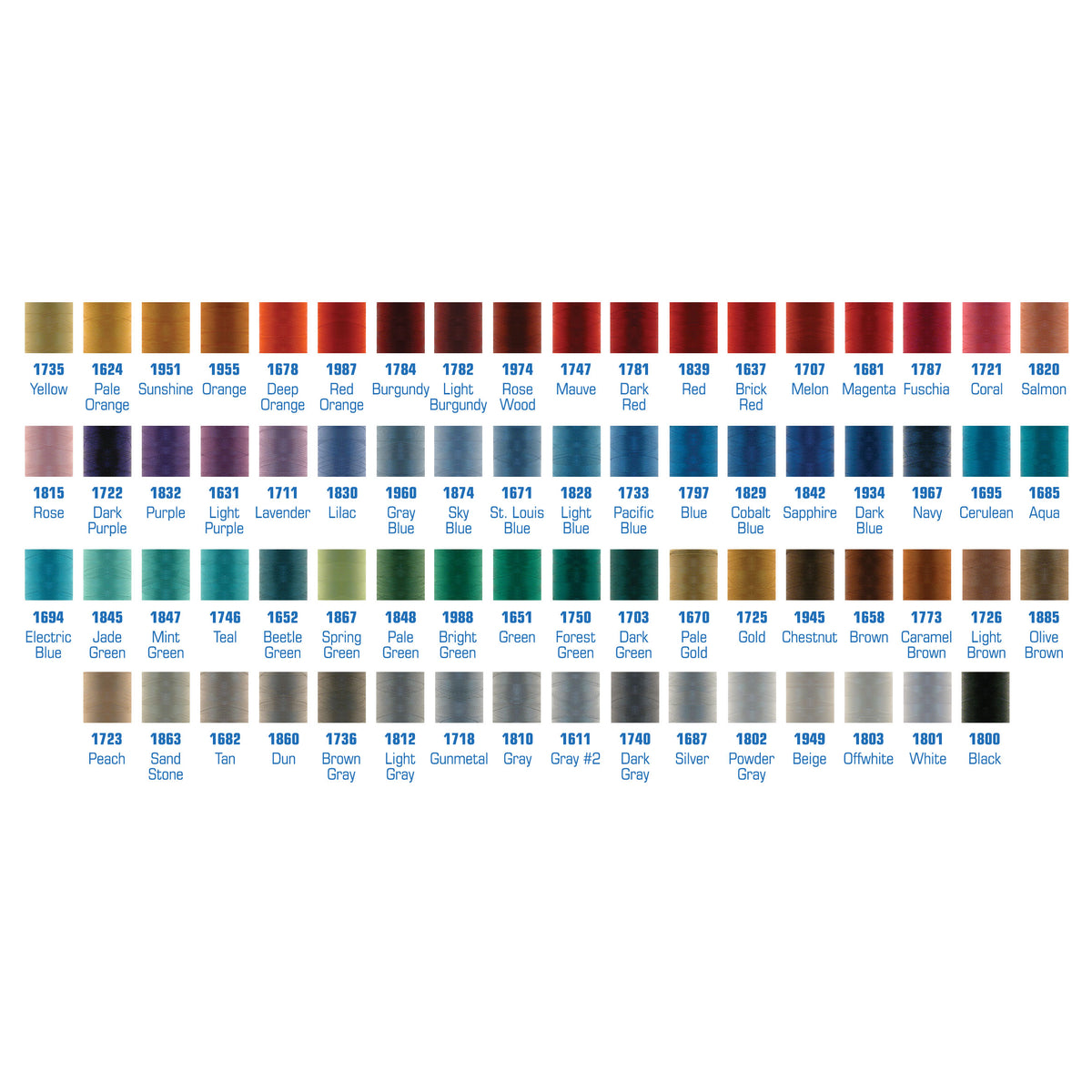 Madeira Polyneon Thread – Size A Equivalent, 1100 Yds Spool