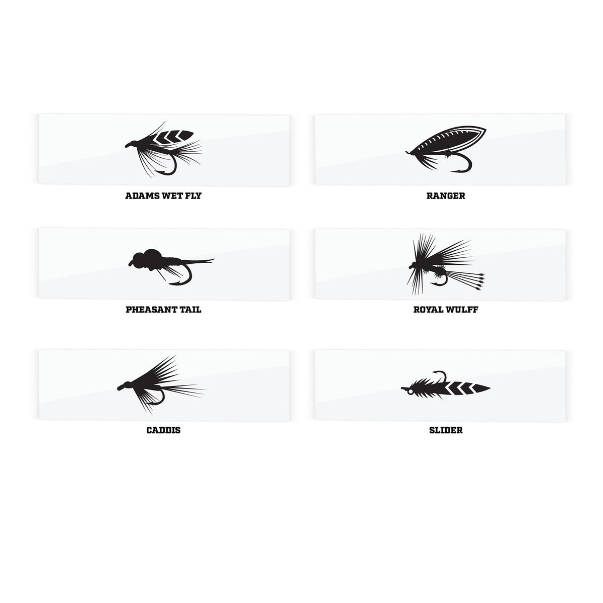 Mud Hole Monochrome Fly Pattern Rod Decals
