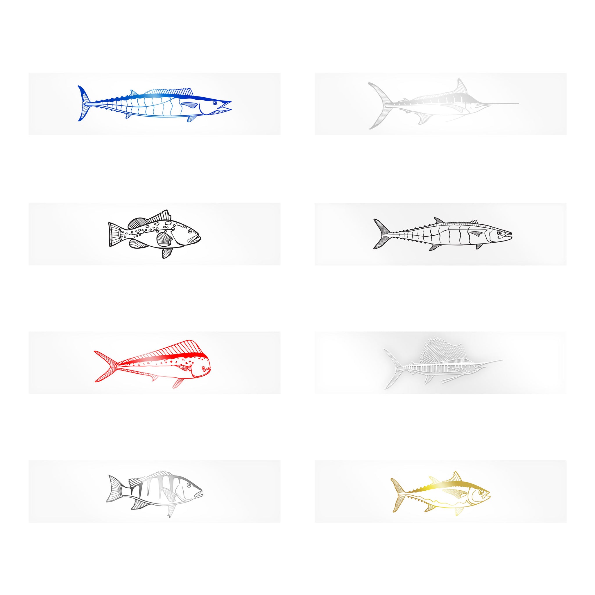 Mud Hole Monochrome Gamefish Rod Decals - Offshore Species