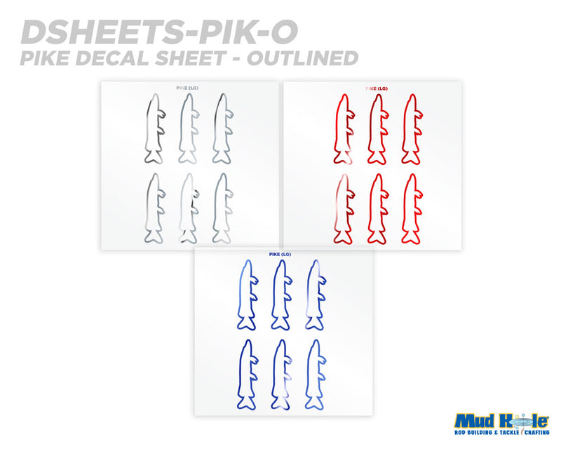 Pike Silhouette Rod Decals - Peel & Stick