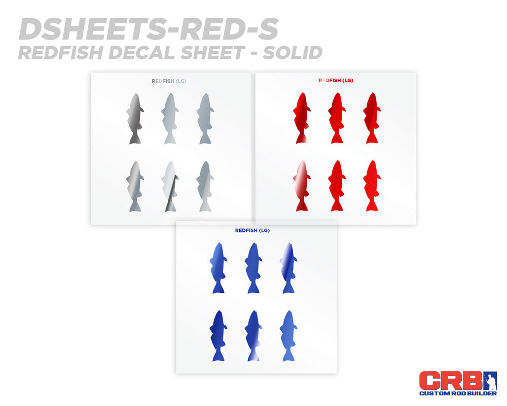 Redfish Silhouette Rod Decals - Peel & Stick